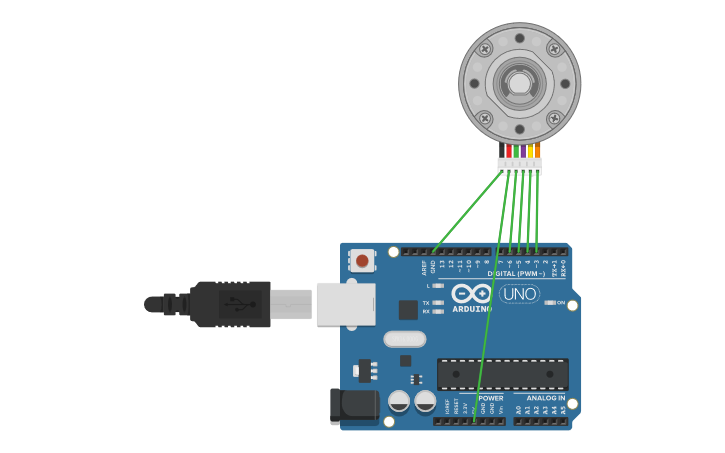 Circuit design ASSIGNMENT 4 STEPPER MOTOR - Tinkercad Circuit design ASSIGNMENT 4 STEPPER MOTOR - Tinkercad