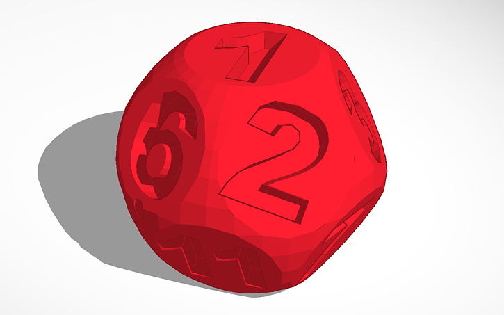 3D design 12 sided dice - Tinkercad