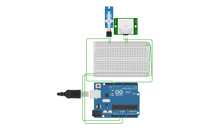 Circuit Design Porta Automatica Servo Motor Tinkercad
