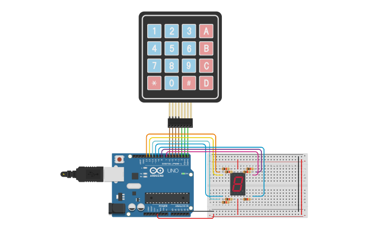 Circuit design NUMPAD - Tinkercad