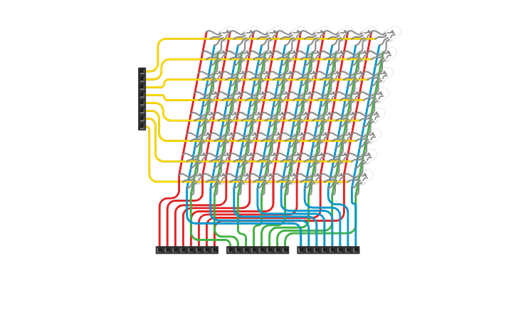 Circuit design RGB LED Matrix 8*8 - Tinkercad