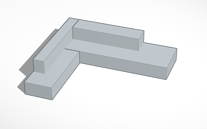 3D design L shaped 3D couch by Amos for math science project - Tinkercad