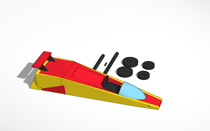 3D design rubber band powered car - Tinkercad