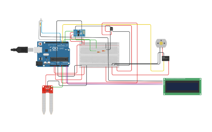Circuit design Irrigation system - Tinkercad