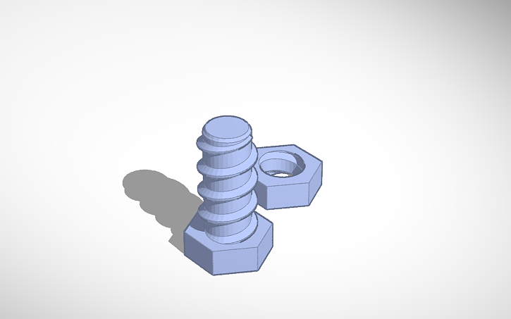 3D design Bolt and Nut - Tinkercad