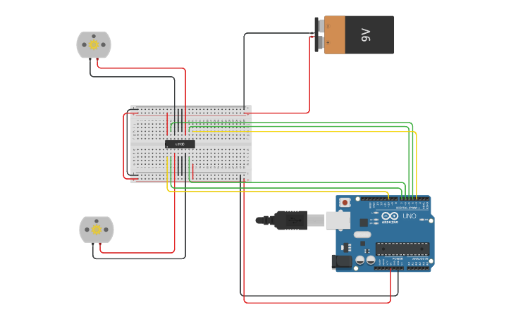 Circuit design DC Motor Circuit - Tinkercad