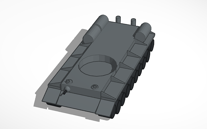 3D design tank movable turret, non moving wheels - Tinkercad