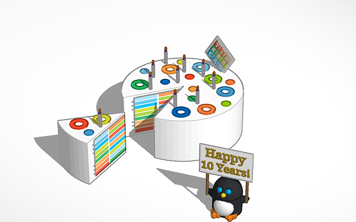 3D design Happy Birthday Tinkercad! #tinkercad10 | Tinkercad