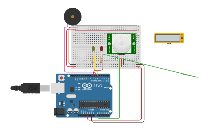 Circuit design Sensor de Movimiento con ARDUINO | Tinkercad