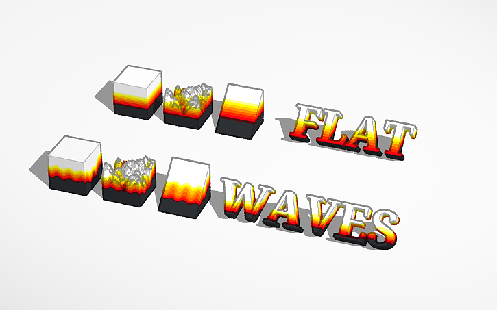 3D design Gradient Black-White flame transition - Tinkercad