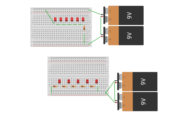 Circuit design bread boards - Tinkercad