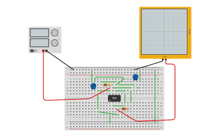 Circuit design Astable Multivibrator - Tinkercad