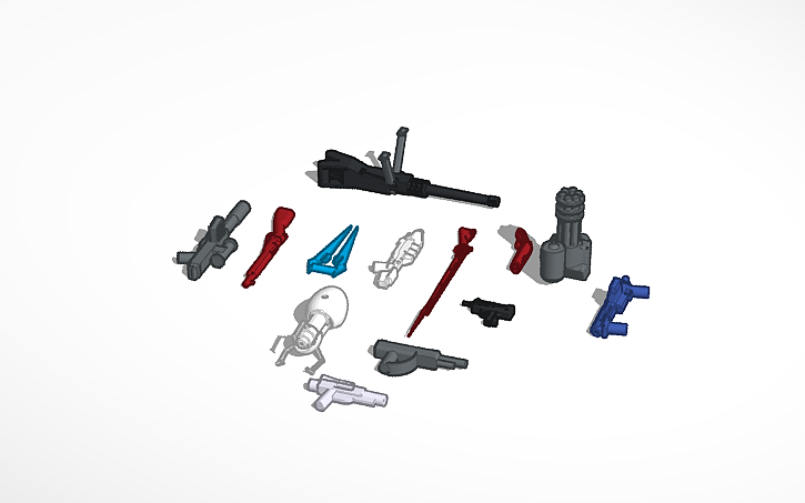 3D design LEGO® Guns: Pack 4 - Tinkercad