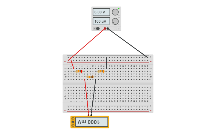 Circuit design Practicing breadboarding 1 | Tinkercad