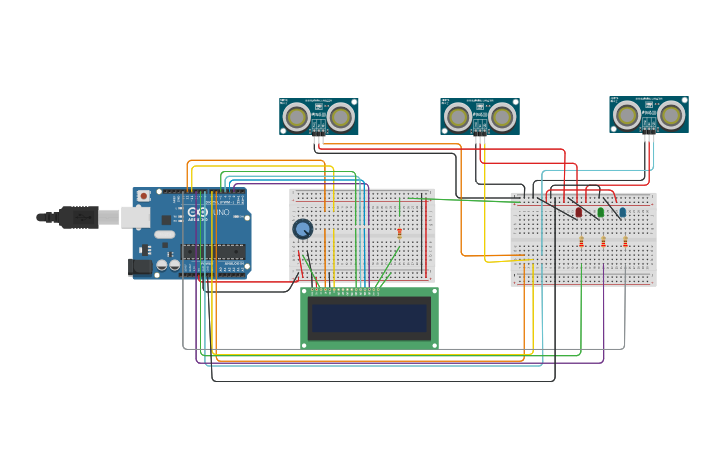 Circuit design Smart parking - Tinkercad