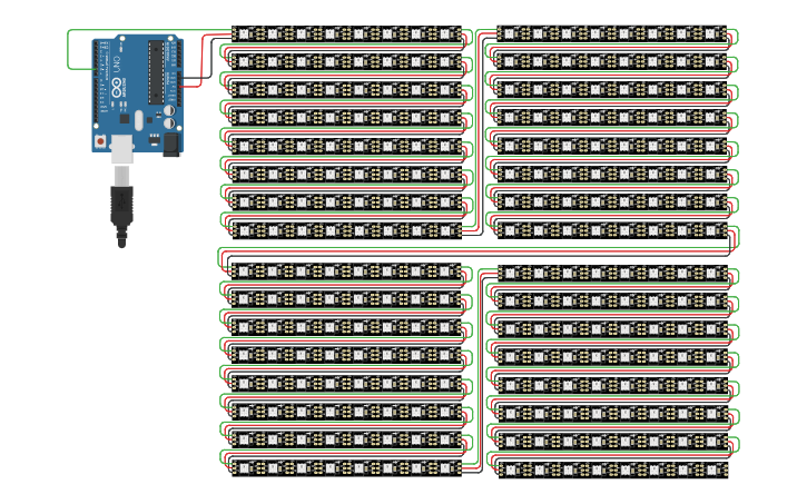 Circuit design WS2812 16*16 - Tinkercad