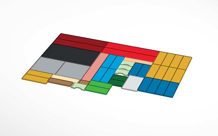 3D design Tokaido - foam core game box insert (laid flat) | Tinkercad