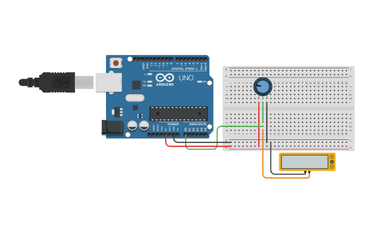 Circuit design Conversion analoga digital basica con arduino UNO ...