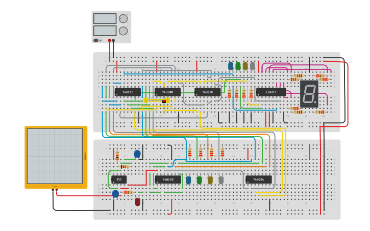 Circuit design DIGITAL LAB TASK 3 - NAND + AND ( PHYSICAL ) - Tinkercad
