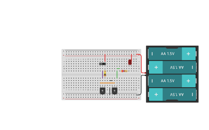 Circuit design Two Transistor LED Touch Circuit: Kenneth Chan - Tinkercad