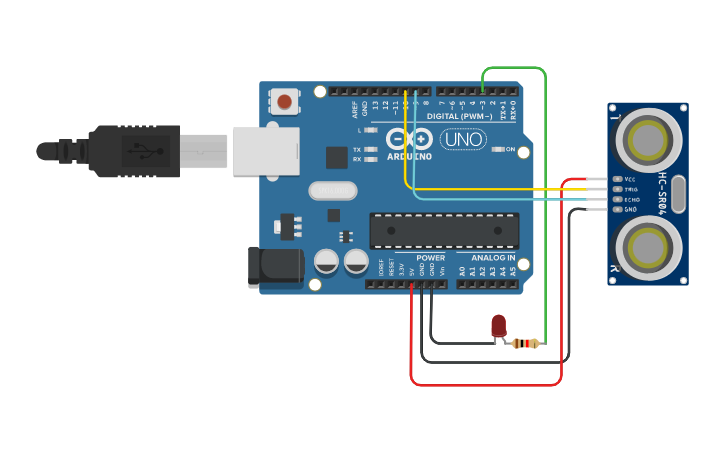 Circuit design Alarma silenciosa con led - Tinkercad
