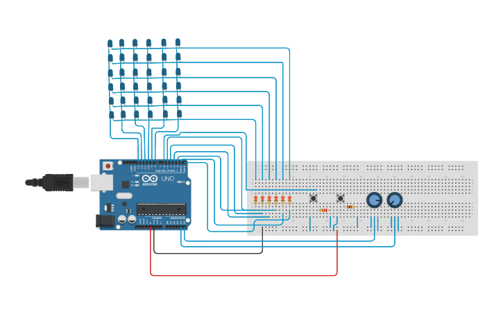 Circuit design Snake - Tinkercad