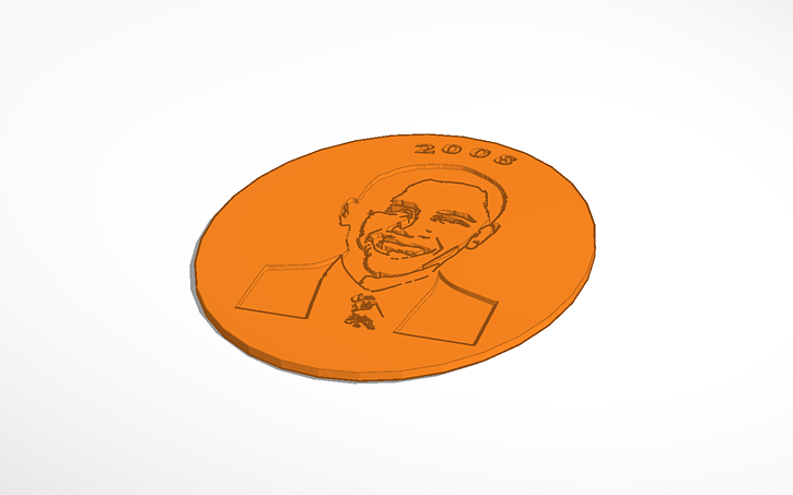 3D design obama penny #election2012 | Tinkercad