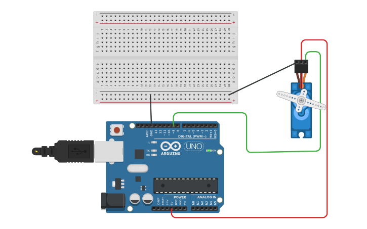 Circuit design servo motor - Tinkercad