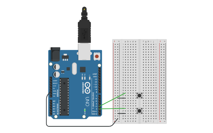 Circuit Design Counting To 10 With Interrupts With The Arduino Library Tinkercad 