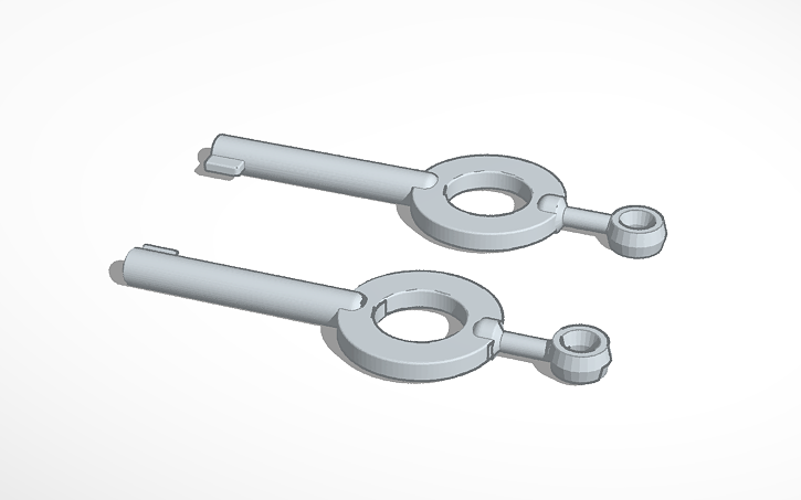 3D design Handcuff Key Earrings ( PRINT ) - Tinkercad