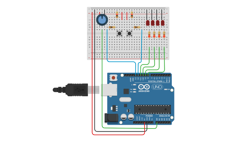 Circuit design 2º Projeto Arduino | Tinkercad