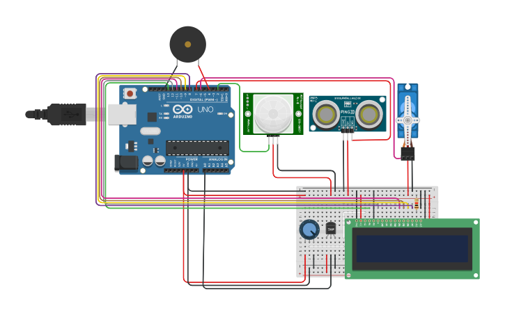 Circuit design Mini Project using PIR,Ultrasonic and Temperature ...