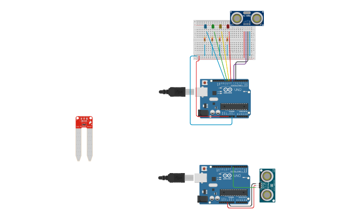 Circuit Design Water Level Sensing Tinkercad