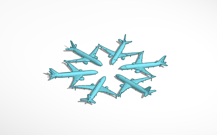 3D design 777x9 snow flake - Tinkercad