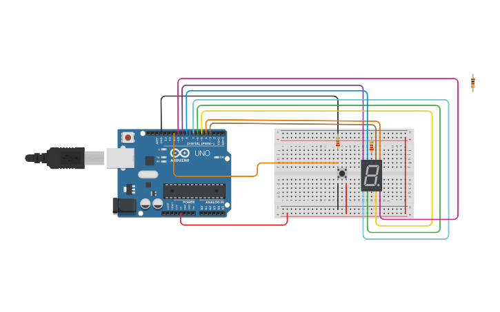 Circuit design Prak IoT 1_ SevenSegment | Tinkercad Circuit design Prak IoT 1_ SevenSegment | Tinkercad