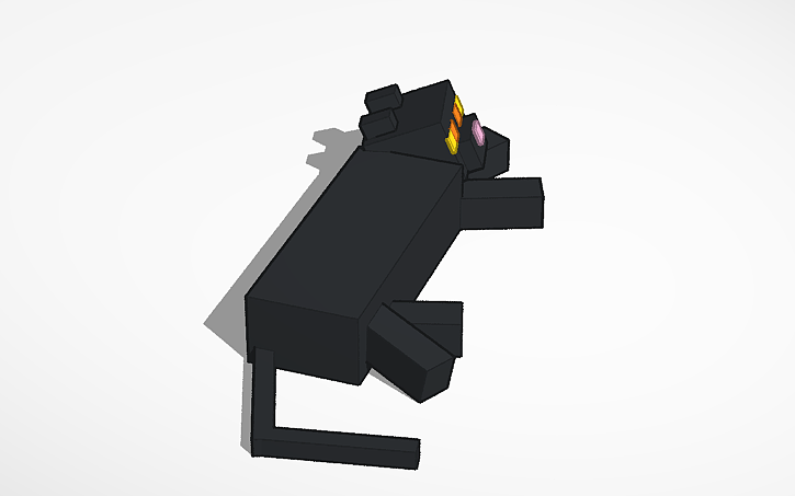 3D design Minecraft Black Cat - Tinkercad
