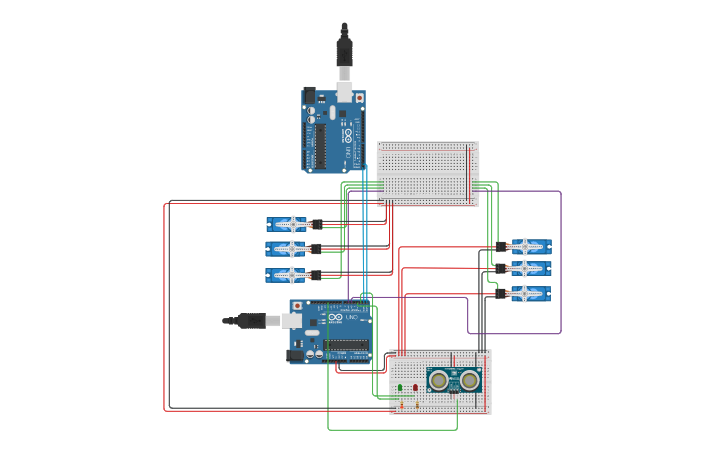 Circuit design Circuit for move the arms with distance sensor and ...