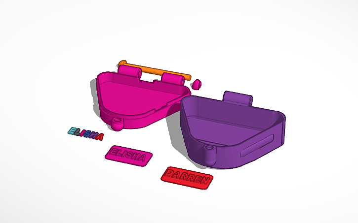 3D design Retainers Case Top Bottom Plus Hinge Rev2 - Tinkercad