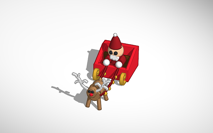 3D design Santa Driving his Sleigh - Tinkercad