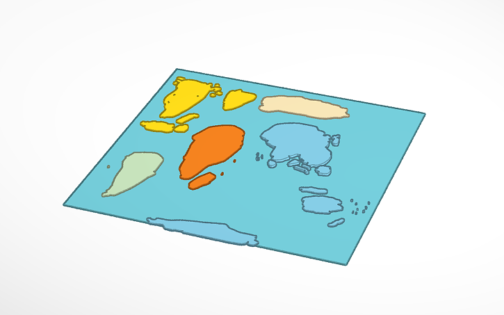 3D design world map - Tinkercad