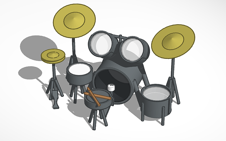 3D design drum set - Tinkercad