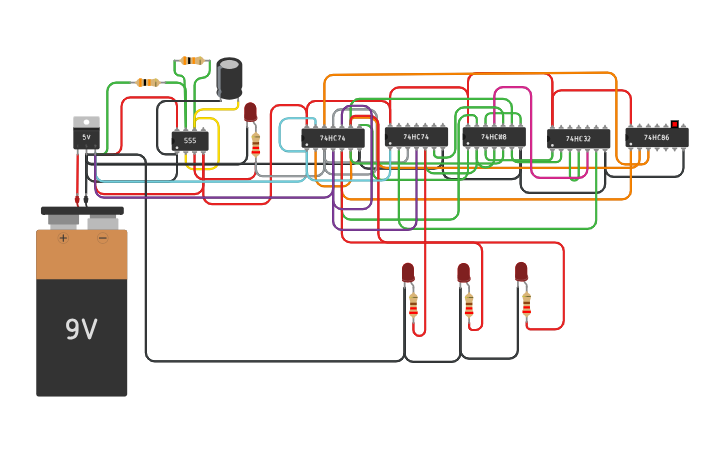 Circuit Design 3 Bit Synchronous Up Counter Tinkercad