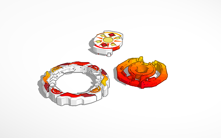 3D design Beyblade burst db flame Helios | Tinkercad