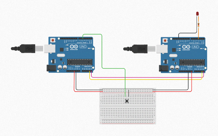 Circuit design Connect 2 Arduinos - with i2c - Tinkercad