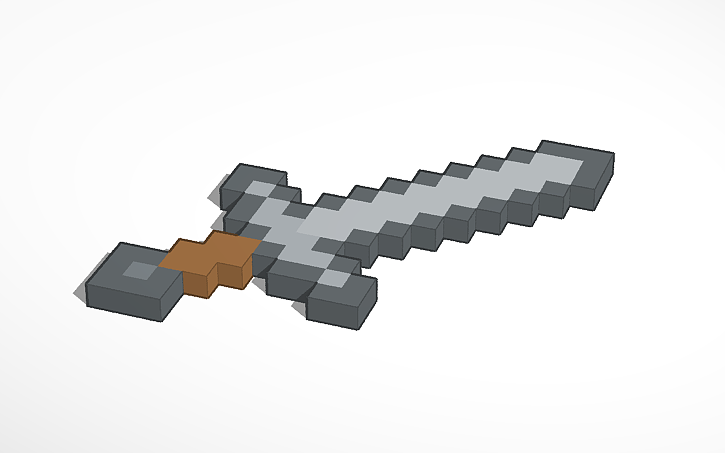3D design Minecraft Stone Sword - Tinkercad