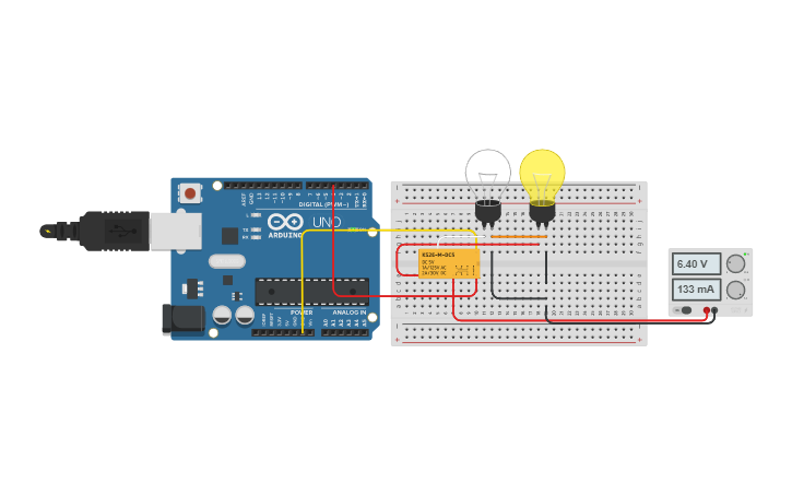 Circuit Design Control Multiple Bulb Using Relay Dpdt Tinkercad