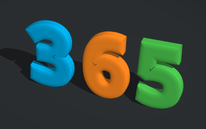 3D design Number 365 - Tinkercad