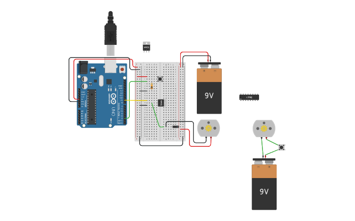 Circuit design Project 9: Motorized Pinwheel - Tinkercad