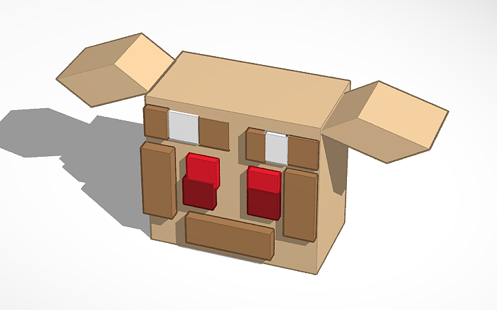 3D design Minecraft piglin head | Tinkercad