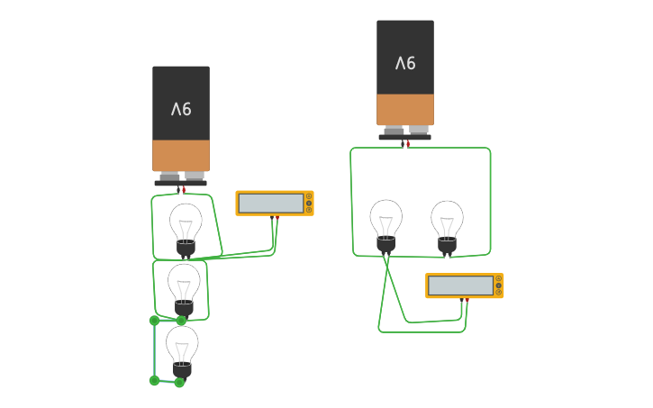 Circuit design Series and parallel circuit - Tinkercad